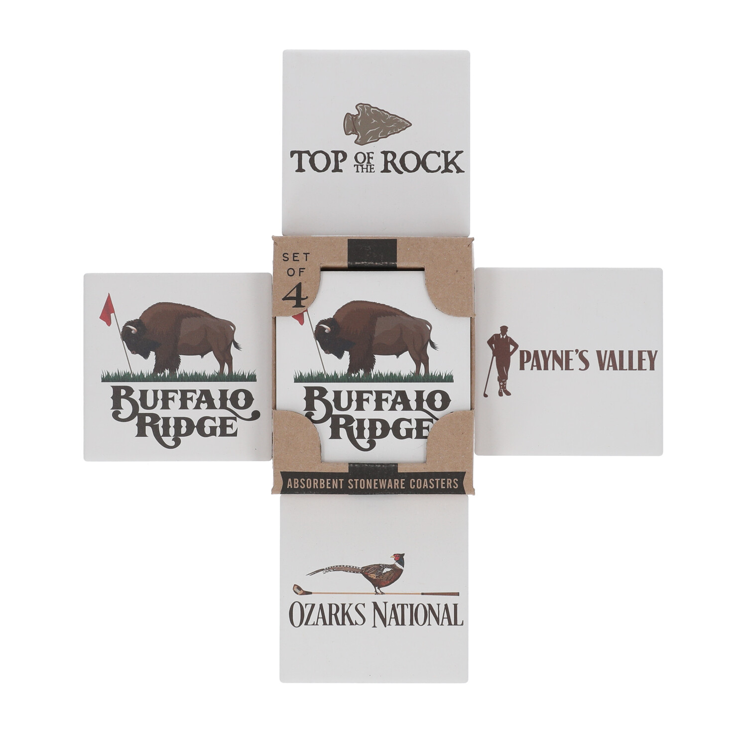 Big Cedar Golf Square Coasters- 4 Pack – Shop Big Cedar